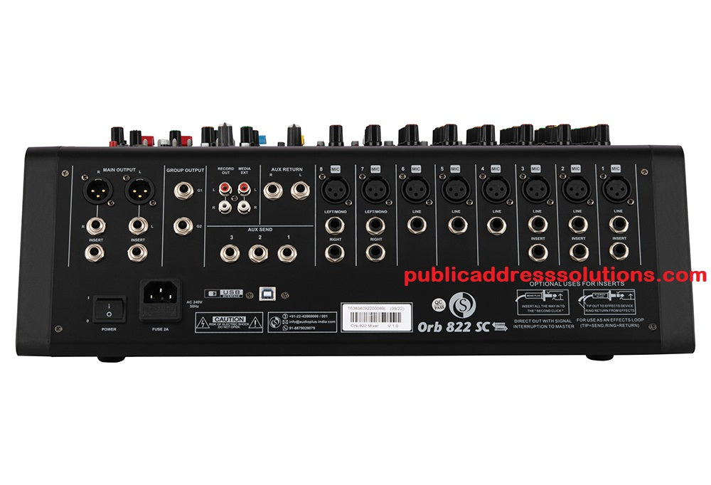 Studiomaster Orb 822 SC Mixer (8 Channel) With Inbuilt Audio Interface ...