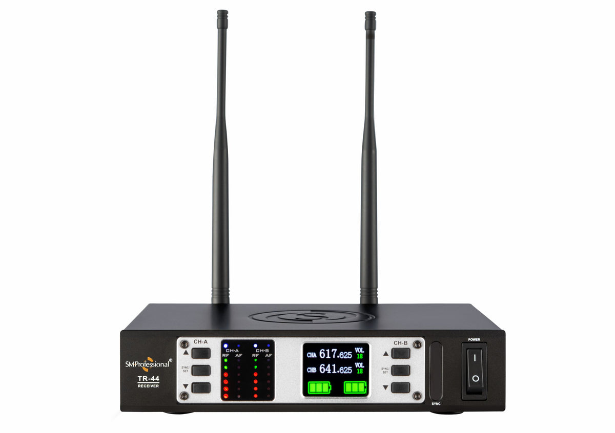 Studiomaster TR 44LL UHF High quality Dual collar Wireless microphone ...